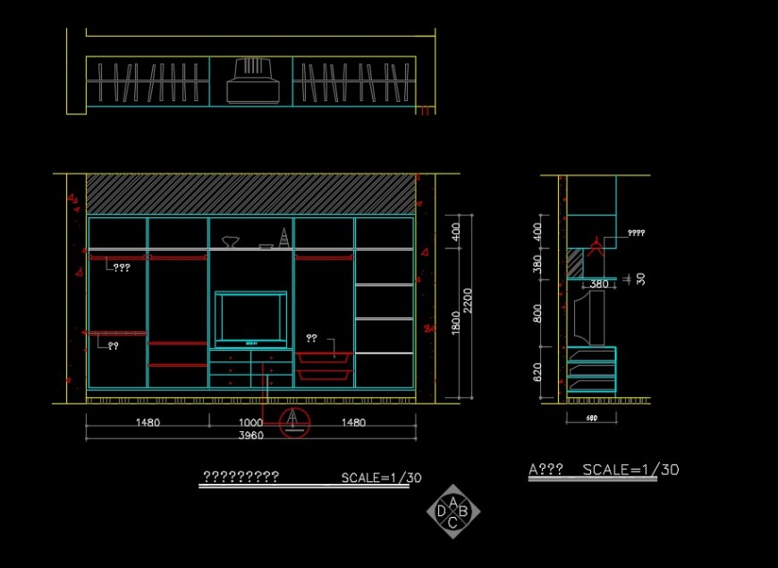 TV Unit Interior CAD Blocks Drawing Free Download DWG File