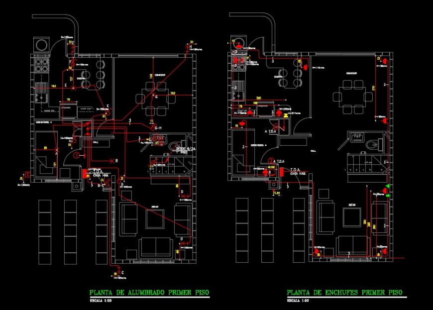 Residential Electrical Layout Plan Drawing DWG File