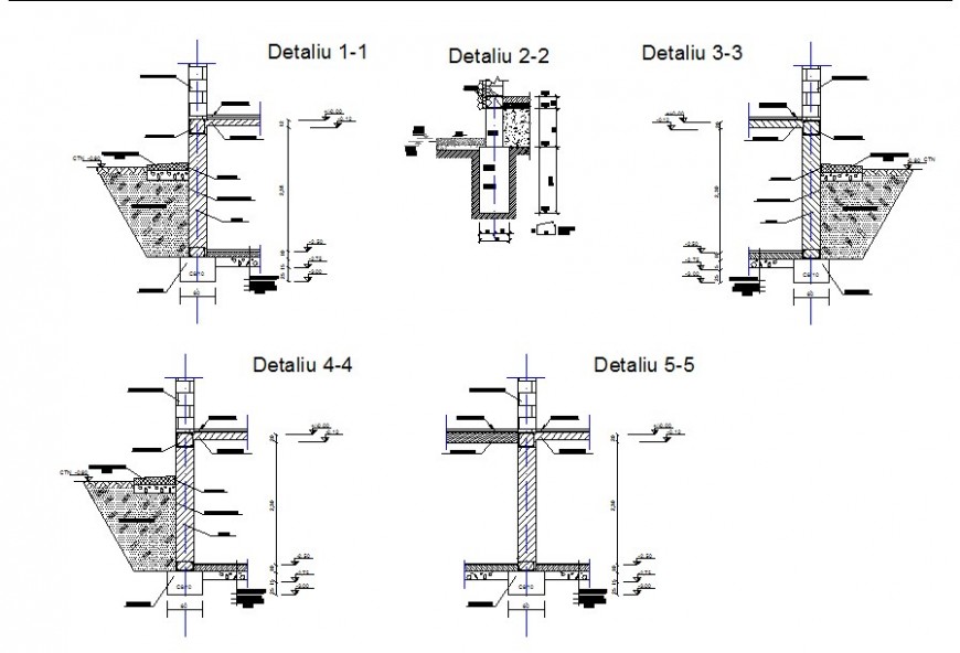 2d View Of Wall Section Cad Structural Block Layout Autocad File 9240