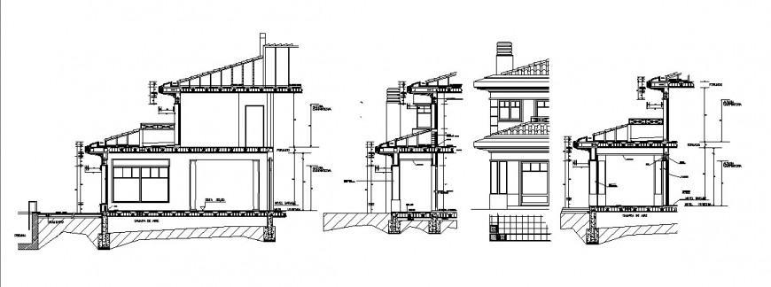 All sided cut constructive sectional details of two-story house dwg file All sided cut constructive sectional details of two-story house dwg file
