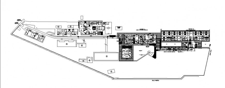 Architecture general distribution layout plan details of hospital dwg file Architecture general distribution layout plan details of hospital dwg file