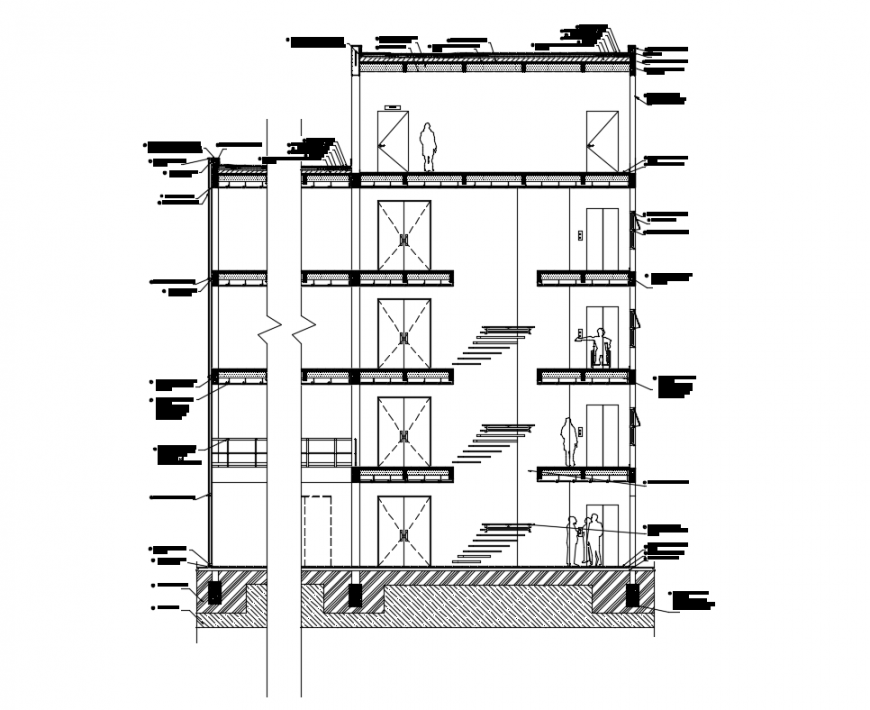 Assorted sections-constructive details of multi story building dwg file Assorted sections-constructive details of multi story building dwg file
