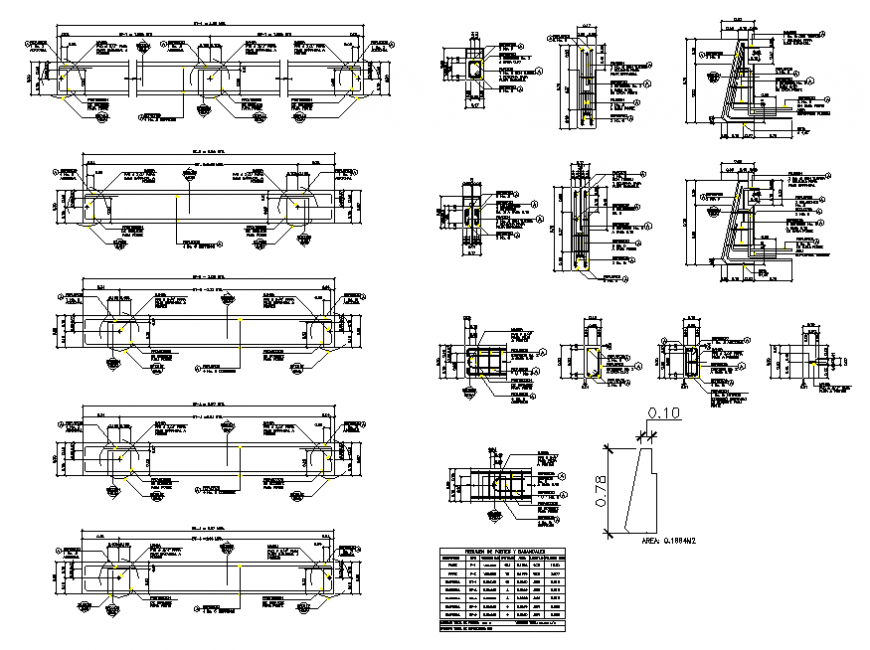 Beam schedule and constructive structure details dwg file Beam schedule and constructive structure details dwg file