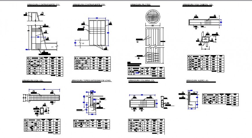 Bridge stirrup constructive structure with armed concrete column dwg file Bridge stirrup constructive structure with armed concrete column dwg file