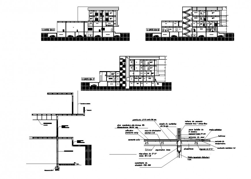 Building Section Detail 2d View Cad Construction Block Layout Autocad File