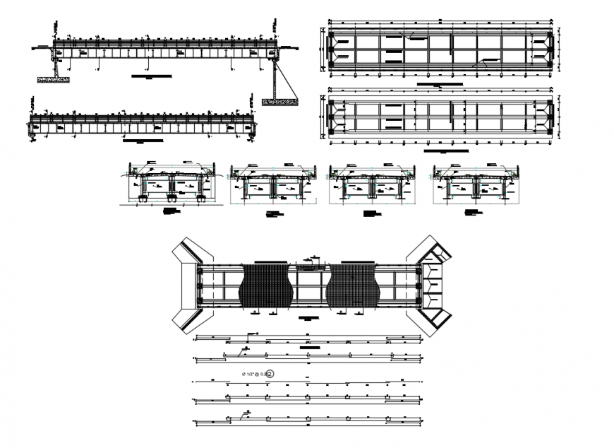 City bridge elevation, section, constructive structure and auto cad ... City bridge elevation, section, constructive structure and auto cad ...