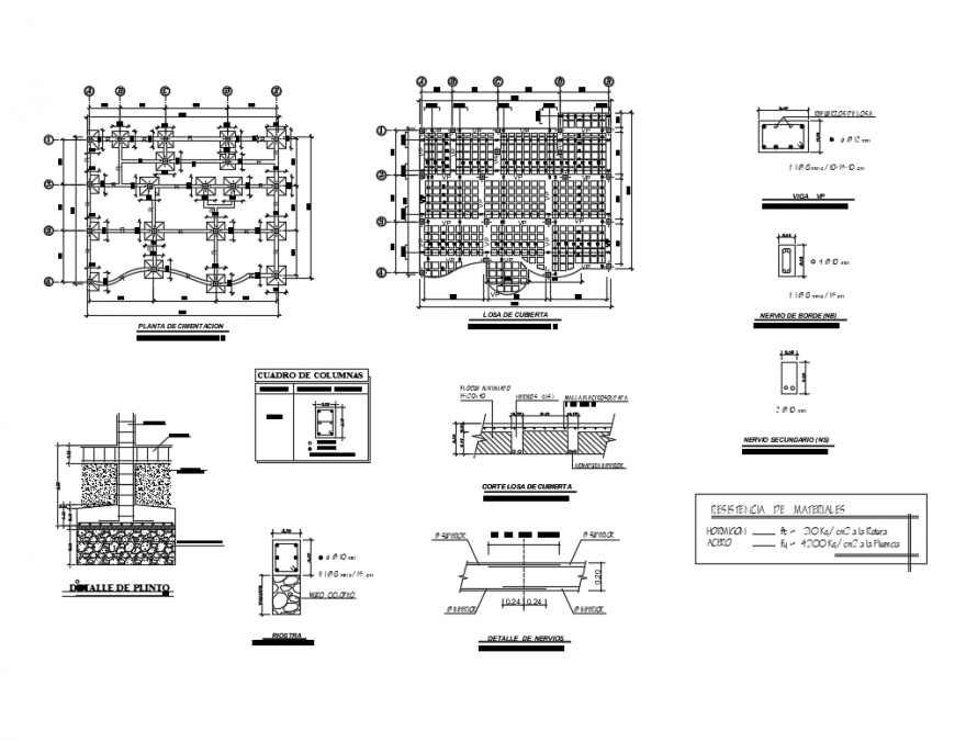 Club house foundation plan and constructive structure details dwg file Club house foundation plan and constructive structure details dwg file