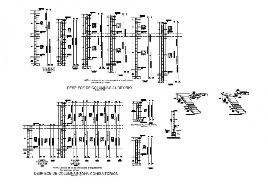 Column zone, column schedule and constructive structure details of ... Column zone, column schedule and constructive structure details of ...