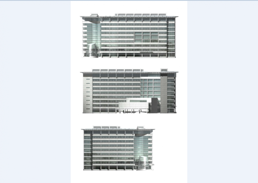 Commercial building detail elevation 3d view dwg file Commercial building detail elevation 3d view dwg file