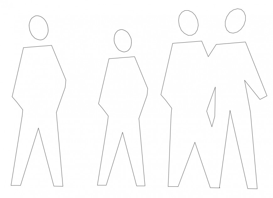 Common people figures 2d elevation blocks cad drawing details dwg file