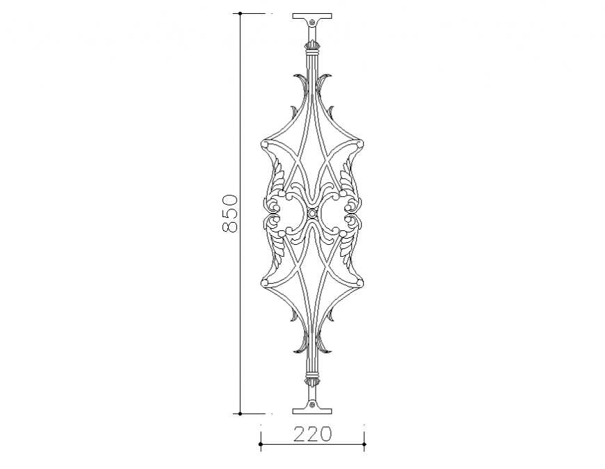 Common railing single design block cad drawing details dwg file Common railing single design block cad drawing details dwg file