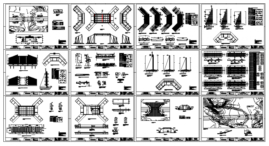 Concrete slab bridge elevation, section, plan and constructive ... Concrete slab bridge elevation, section, plan and constructive ...