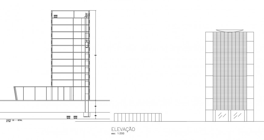 Corporate building multi-story front and back elevation cad drawing ... Corporate building multi-story front and back elevation cad drawing ...