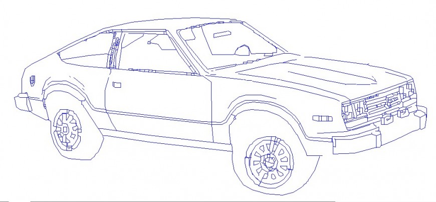 Creative car cross elevation block cad drawing details dwg file