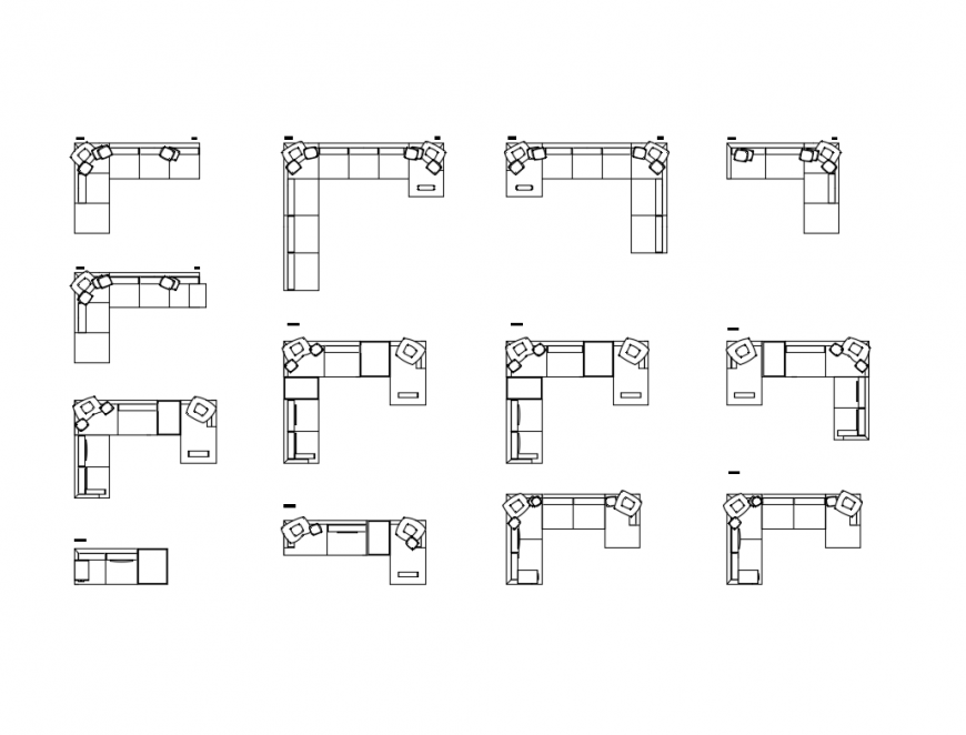 Creative l shape multiple corner sofa sets cad blocks design dwg file Creative l shape multiple corner sofa sets cad blocks design dwg file