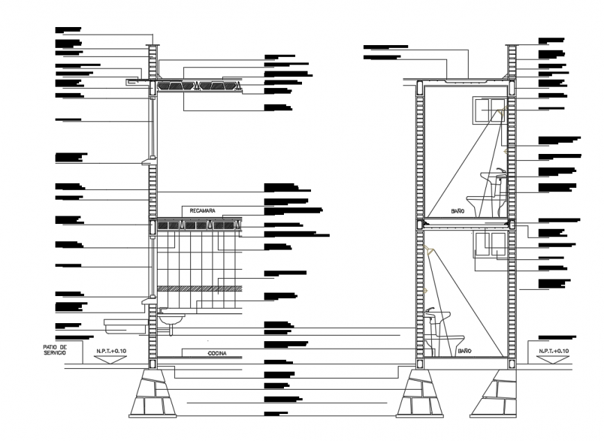 Cut constructive section details of building with ribbed slab cad ... Cut constructive section details of building with ribbed slab cad ...