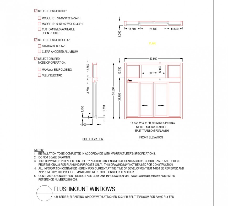 Detail of Flush mount window plan layout file Detail of Flush mount window plan layout file