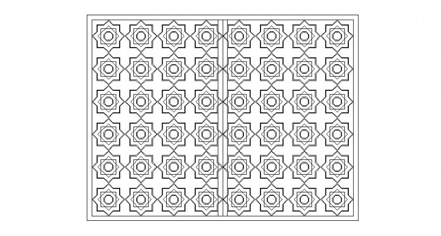 Double Door Window Front Elevation Cad Block Details Dwg File
