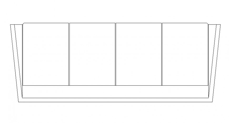 Dynamic four seated sofa set block cad drawing details dwg file