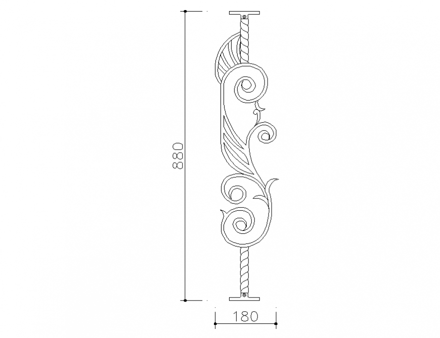 Dynamic railing block design dwg file Dynamic railing block design dwg file