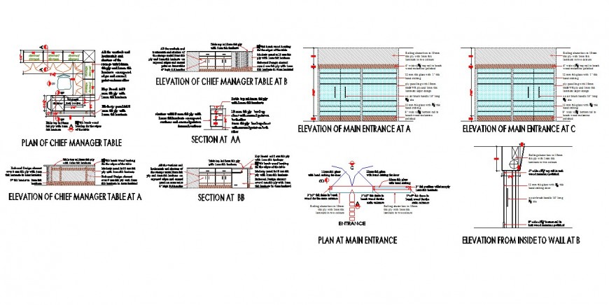 Elevation and plan detail of office block 2d view CAD structural block ... Elevation and plan detail of office block 2d view CAD structural block ...
