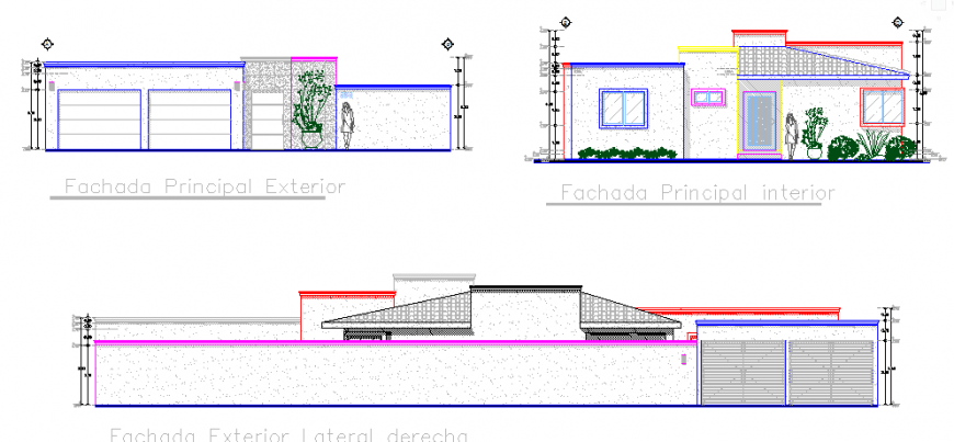 Elevation of Architectural small house design drawing project Elevation of Architectural small house design drawing project