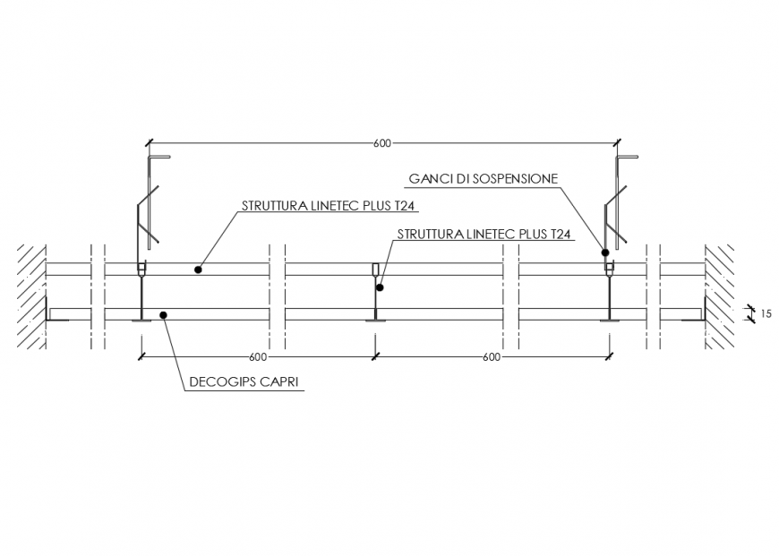 False ceiling constructive structure details with dimensions dwg file False ceiling constructive structure details with dimensions dwg file