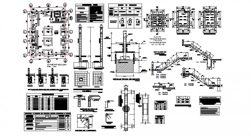 Foundation plan, staircase construction, column and beam construction ... Foundation plan, staircase construction, column and beam construction ...