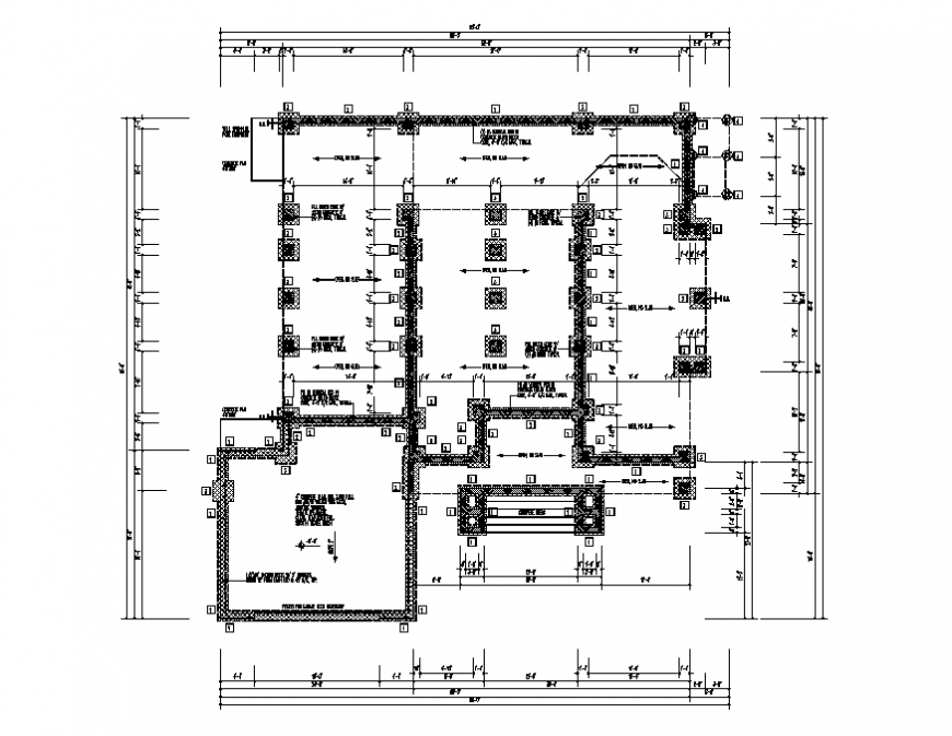 Foundation plan of building cad constructive structure details dwg file Foundation plan of building cad constructive structure details dwg file