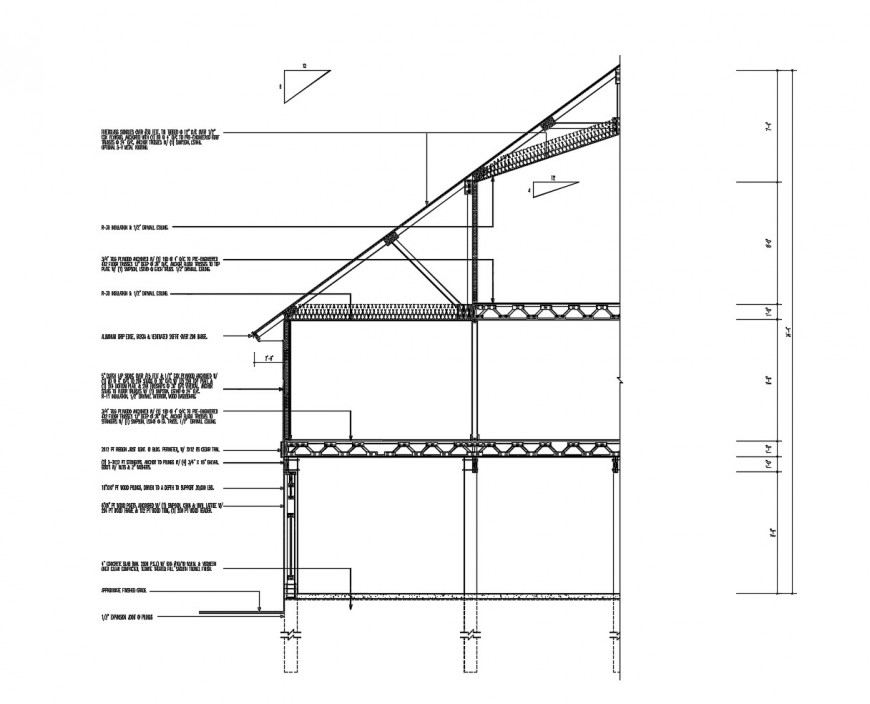 Front left side constructive sectional details of one story building ... Front left side constructive sectional details of one story building ...