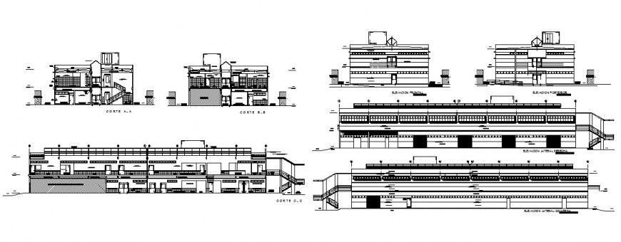 Hospital building all sided elevation, section and auto-cad details dwg ... Hospital building all sided elevation, section and auto-cad details dwg ...