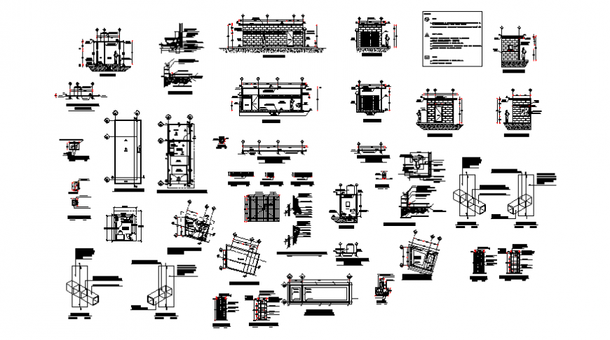 House section and several constructive cad drawing details dwg file House section and several constructive cad drawing details dwg file