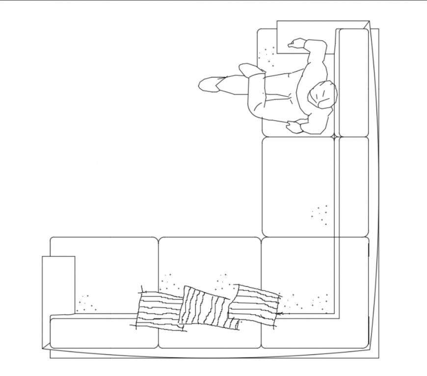 L shape large sofa set top view cad block design dwg file L shape large sofa set top view cad block design dwg file