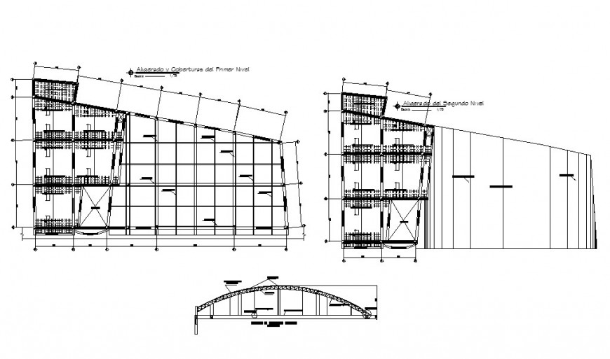 Metallic roof constructive structure and cover plan details of building ... Metallic roof constructive structure and cover plan details of building ...