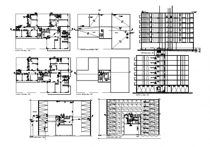 Multi-story building elevation, section and all floor sanitary ... Multi-story building elevation, section and all floor sanitary ...