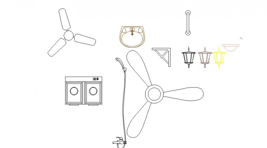 Multiple ceiling fans and household blocks cad drawing details dwg file Multiple ceiling fans and household blocks cad drawing details dwg file