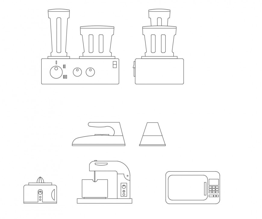 Multiple electrical and household equipment blocks cad drawing details ...