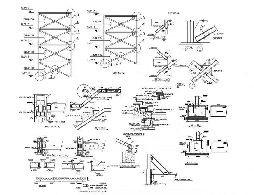 Multiple house staircases section and constructive structure cad ... Multiple house staircases section and constructive structure cad ...