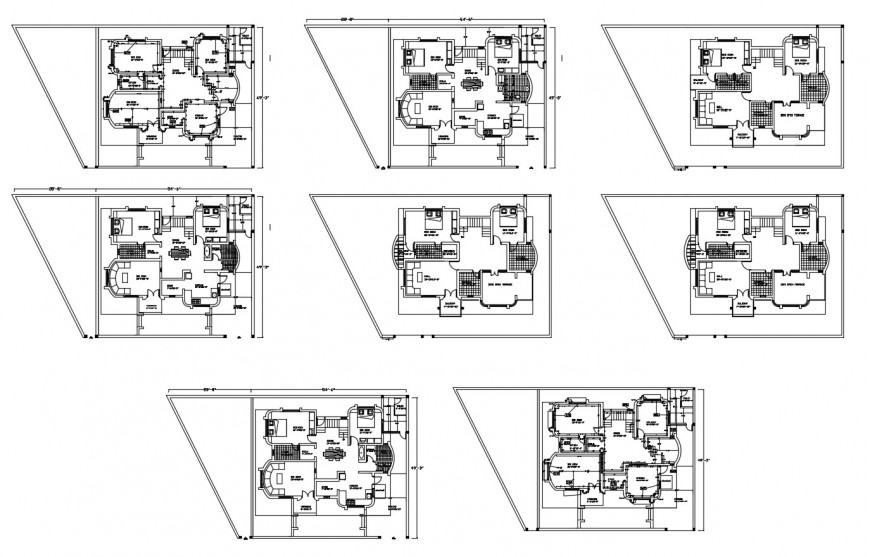 Multiple houses of apartment building architecture layout plan cad ... Multiple houses of apartment building architecture layout plan cad ...