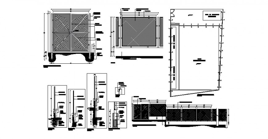 Perimeter metallic fence and gate section and constructive installation ... Perimeter metallic fence and gate section and constructive installation ...