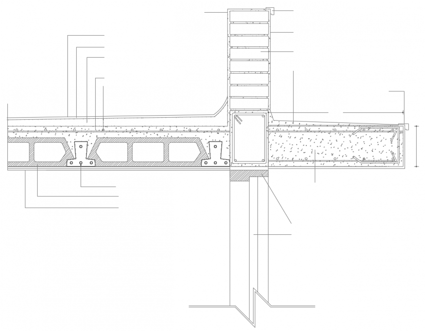 Rcc Structure Cut Out Section 2d View Cad Construction Unit Dwg File