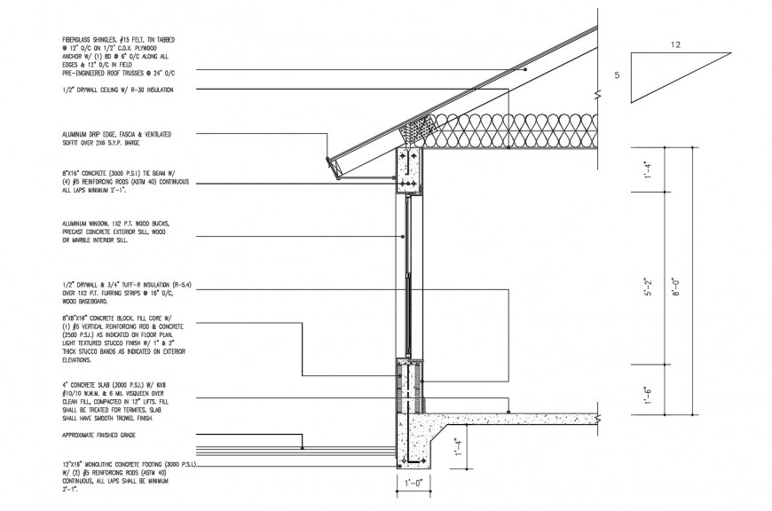 Right side cut sectional constructive structure details of house dwg file Right side cut sectional constructive structure details of house dwg file