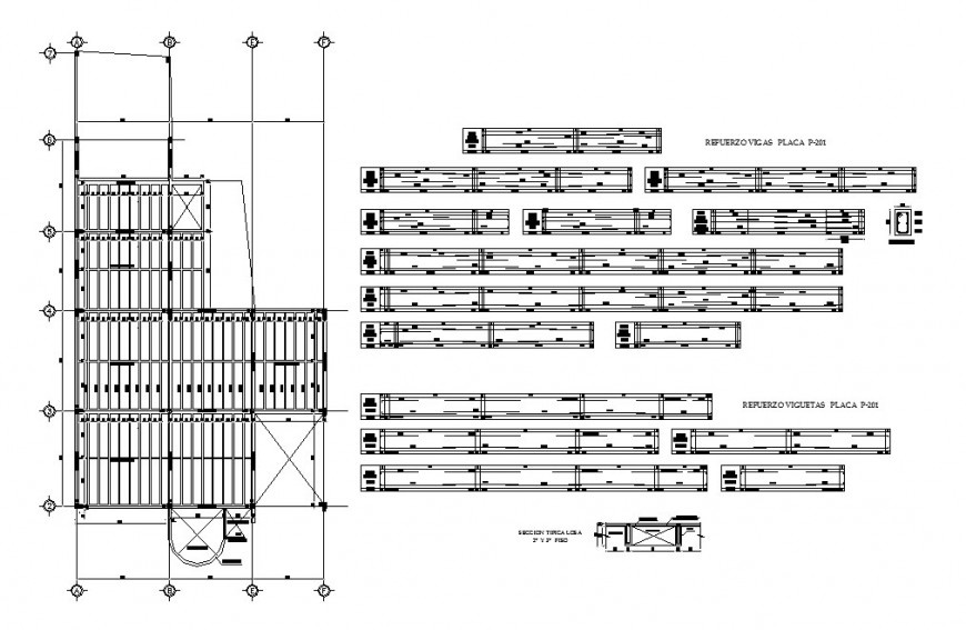Second floor beam schedule, cover plan and constructive structure ...