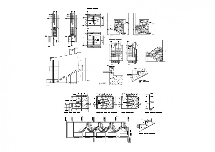 Section and constructive structure details of staircases of two story ... Section and constructive structure details of staircases of two story ...