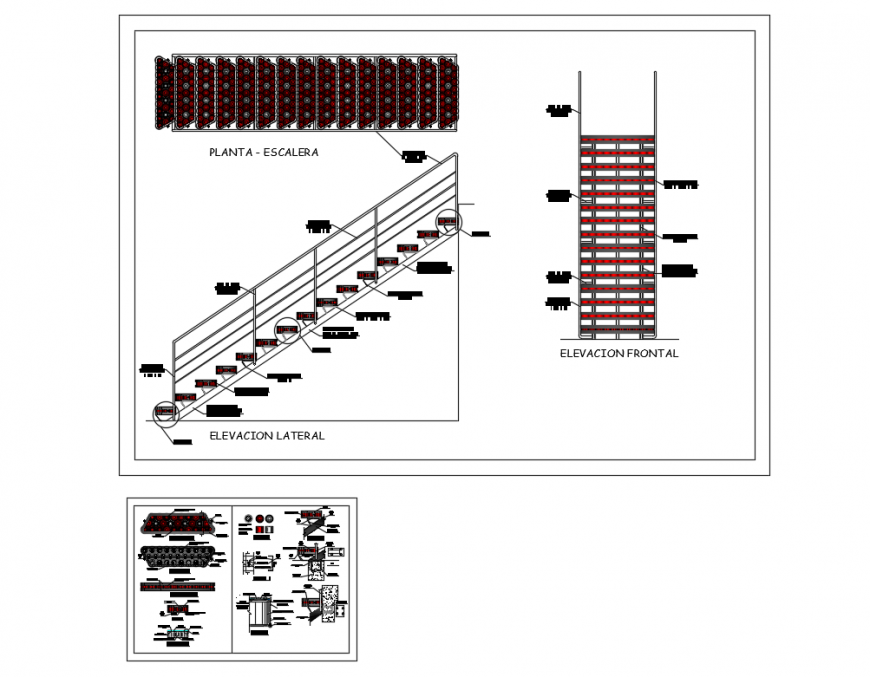 Sectional constructive details of recyclable metal staircases dwg file Sectional constructive details of recyclable metal staircases dwg file