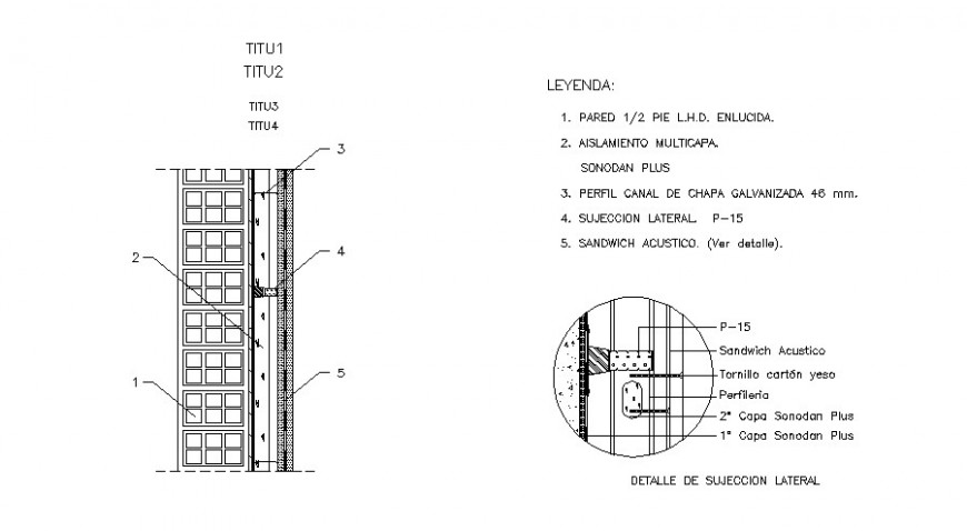Sectional Detail Blocks 2d View Cad Construction Unit Autocad File