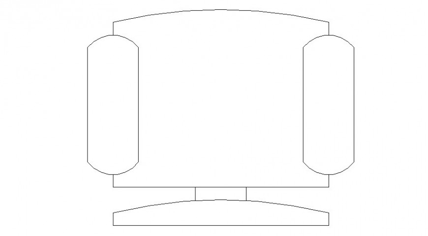 Single chair top view elevation 2d block details dwg file Single chair top view elevation 2d block details dwg file