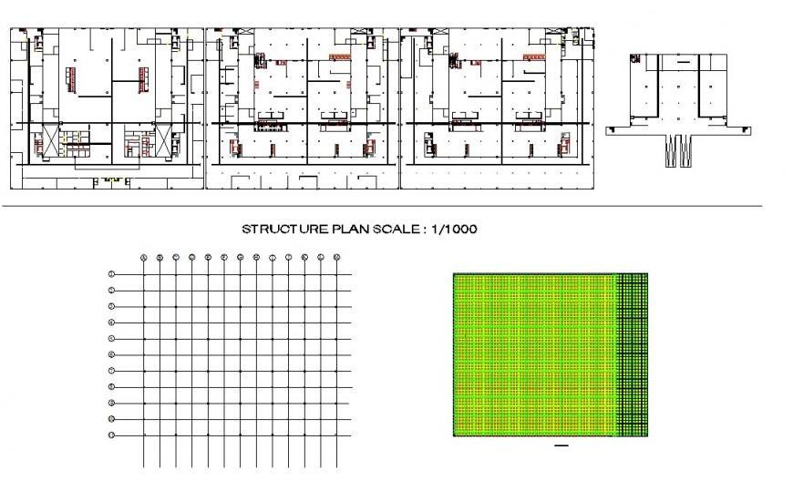 Single Story Building Structure Detail 2d View Cad Construction Block Layout Autocad File