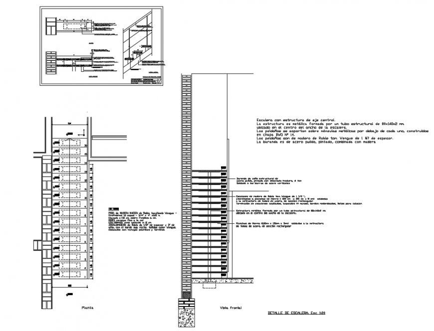Staircase constructive and sectional details of house building dwg file Staircase constructive and sectional details of house building dwg file