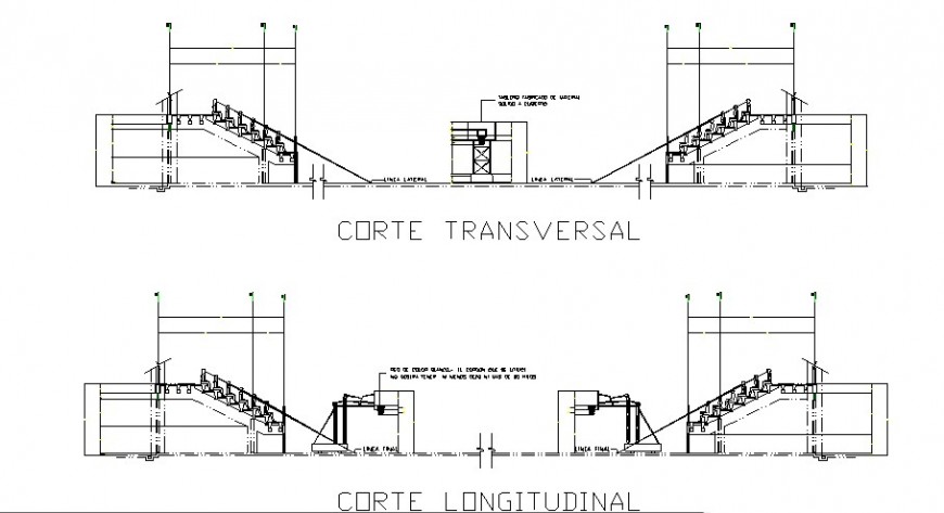 Staircase section and constructive structure details of basket ball ... Staircase section and constructive structure details of basket ball ...